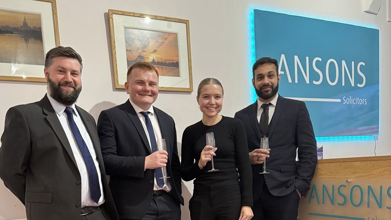 Ansons Solicitors celebrate the qualification of three new Solicitors